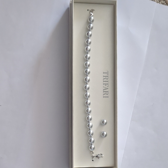 Trifari | Jewelry | Trifari Silver Beaded Bracelet Elegant Design ...